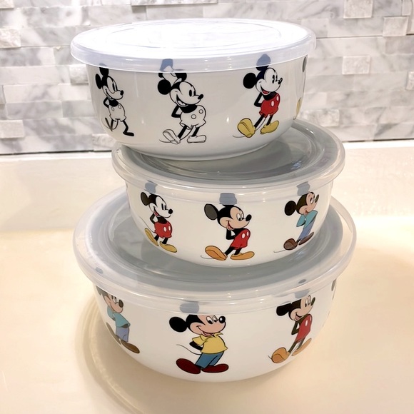 Disney | Kitchen | Disney Mickey Mouse Evolution 3pc Vented Ceramic ...